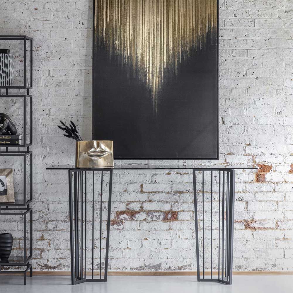 Trina Glass Console Table Black Console Tables Sweetpea Willow