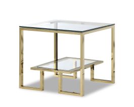 Liang & Eimil Mayfair Side Table - Polished Gold S.S./Clear Glass | Liang & Eimil | Sweetpea ...