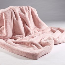 Soft Pink Faux Fur Throw - Large | Throws | Sweetpea & Willow