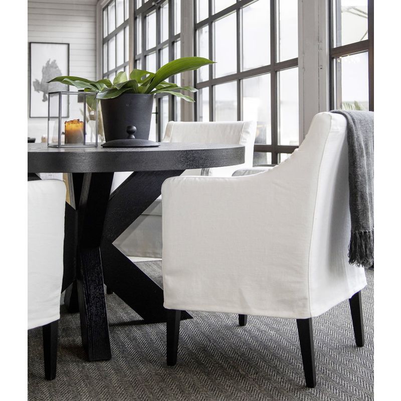 Hunter Round Dining Table - Black | Artwood | Sweetpea & Willow