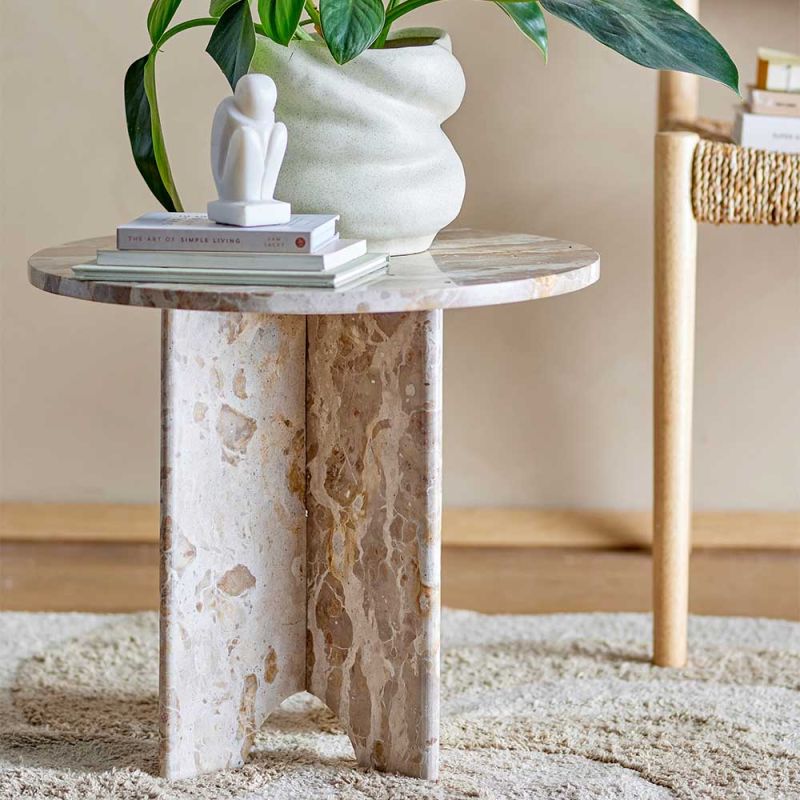 Jasmia Side Table - Brown Marble | Bloomingville | Sweetpea & Willow
