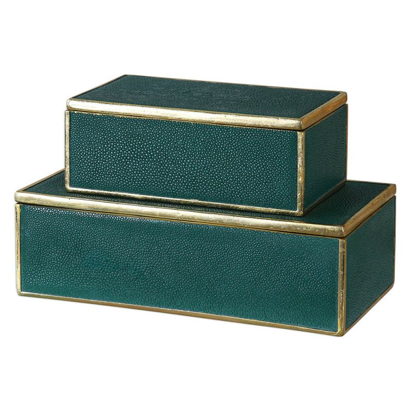 Uttermost Karis Emerald Green Boxes - Set of 2 | Luxury Home ...
