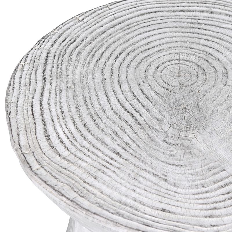 Callahan White Wood Stool | Pouffes & Stools | Sweetpea & Willow