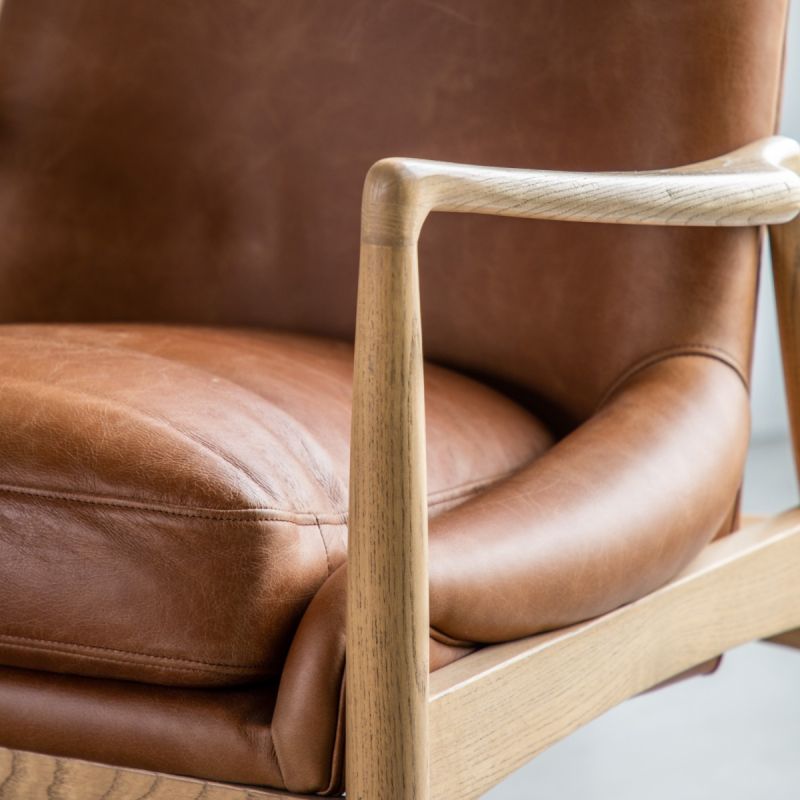 Ostro Armchair - Brown Leather | Willow's Collection | Sweetpea & Willow
