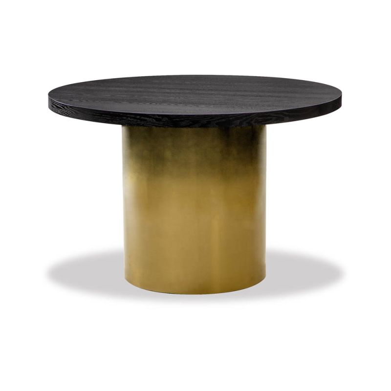 Liang & Eimil Dim Dining Table - Matte Black/Ombre Brushed Brass (Small ...