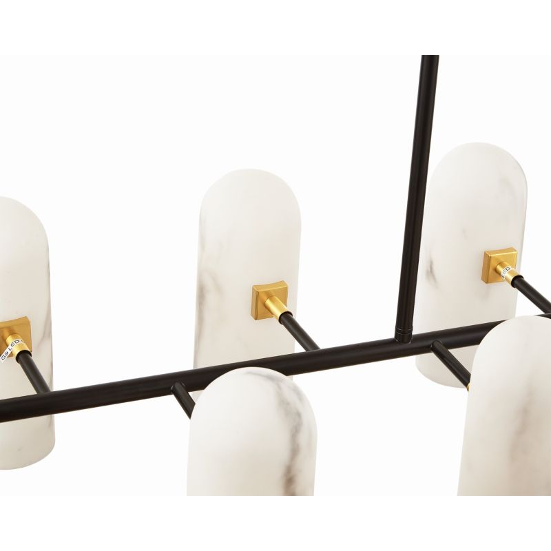 Liang & Eimil Amatti Long Chandelier - Alabaster, Black & Brass | Liang & Eimil | Sweetpea & Willow