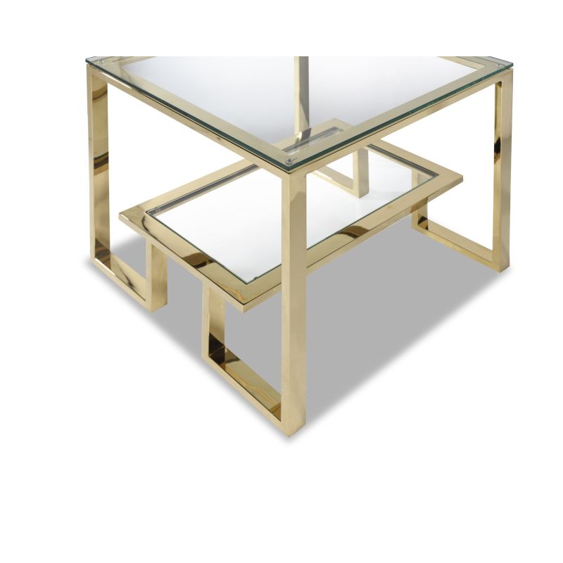 Liang & Eimil Mayfair Side Table - Polished Gold S.S./Clear Glass | Liang & Eimil | Sweetpea ...
