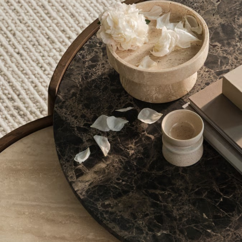 Mix Coffee Table - Brown Marble - Ø65 cm | Bolia | Sweetpea & Willow