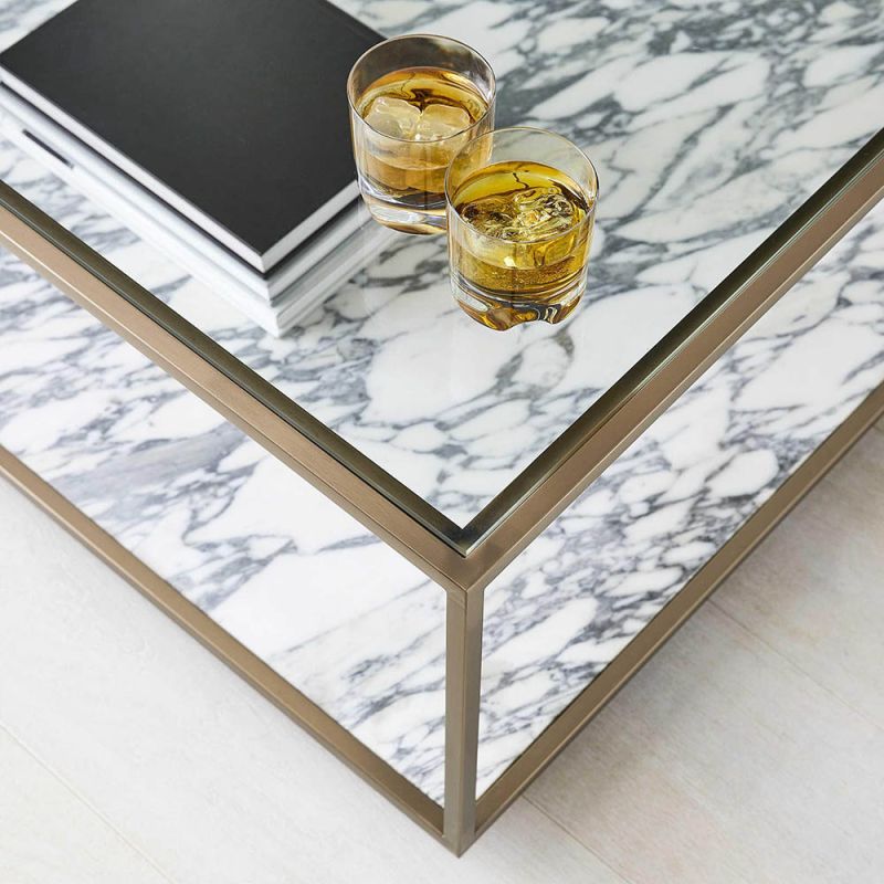 Uttermost Floating Plane Coffee Table - Marble/Brass | Uttermost | Sweetpea & Willow