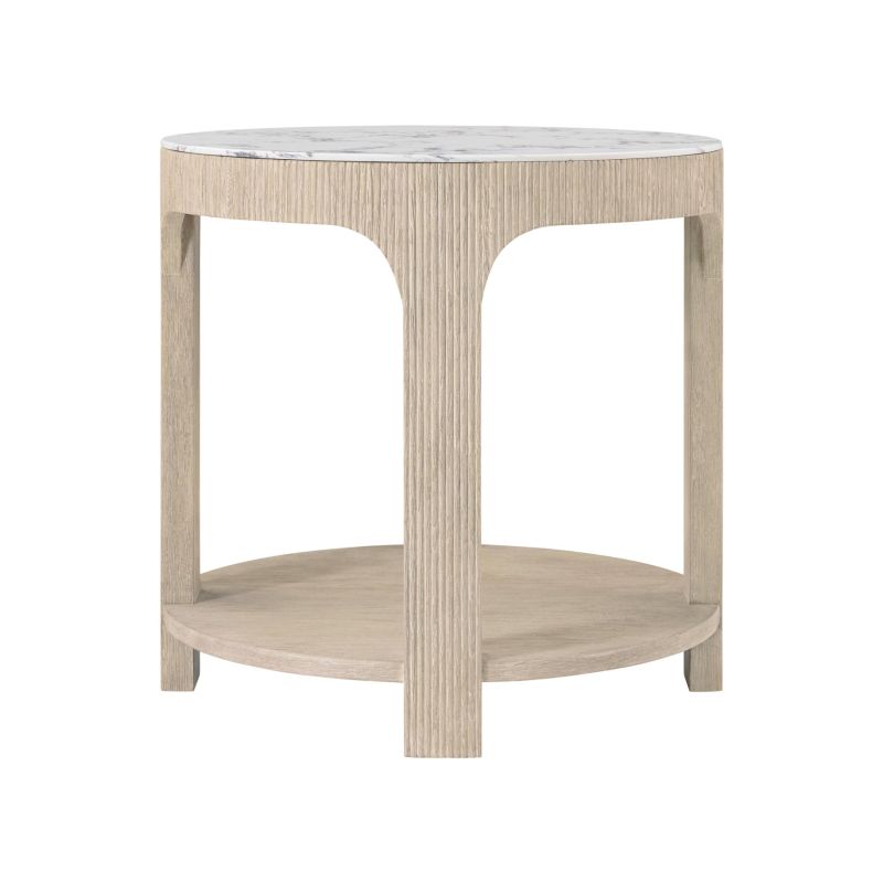 Horizon Round Quartz Side Table | Theodore Alexander | Sweetpea & Willow