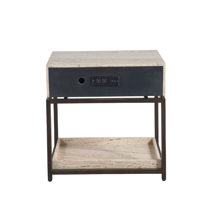 Travertine Bedside Table | One London House | Sweetpea & Willow