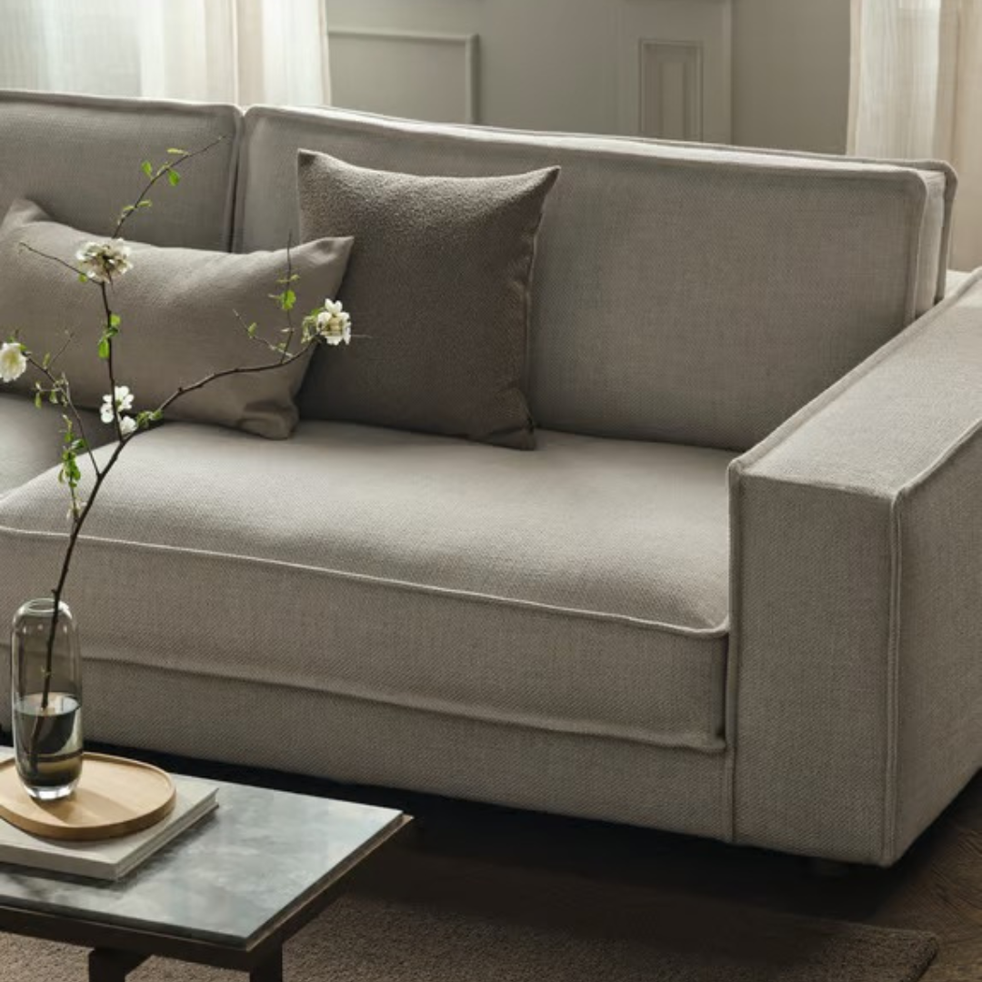 Noora Modular Corner Sofa - Left Hand Facing - Paza Boucle Light Grey ...