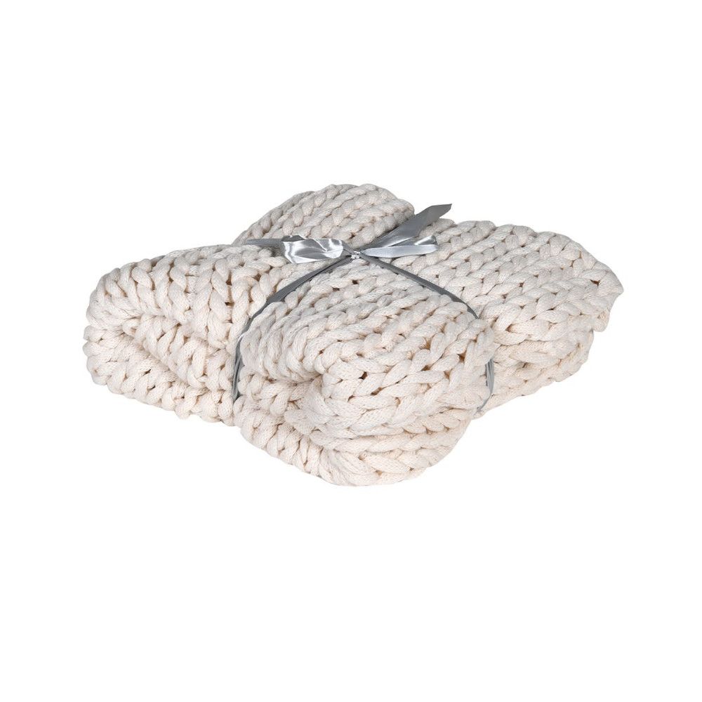 Stella Chunky Knit Throw - Cream | Sweetpea & Willow