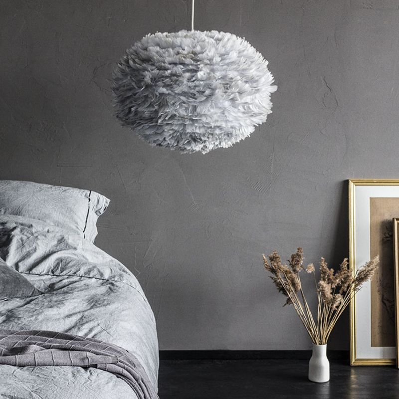 Grey Feather Pendant Shade | Lighting | Sweetpea & Willow